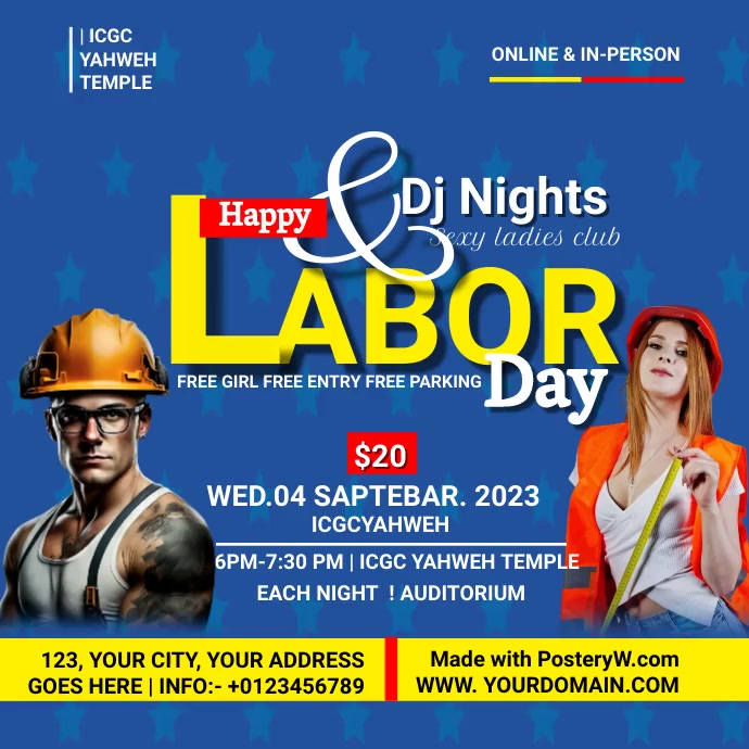Labor day party poster Template | PosterMyWall