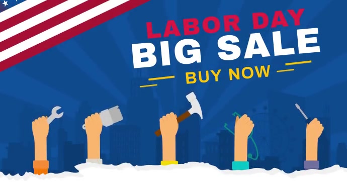 Labor Day Sale Facebook Shared Post Template | PosterMyWall