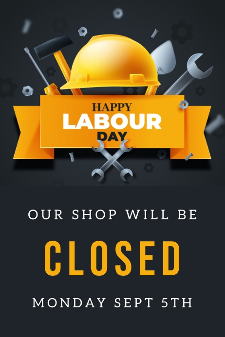 LABOR DAY SHOP CLOSED NOTICE TEMPLATE | PosterMyWall