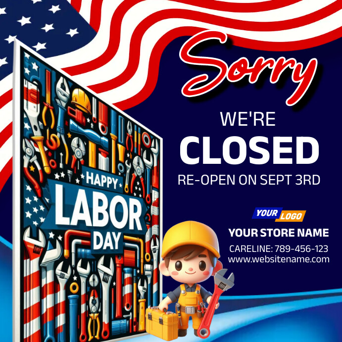 Modèle Labor Day - We're closed template | PosterMyWall