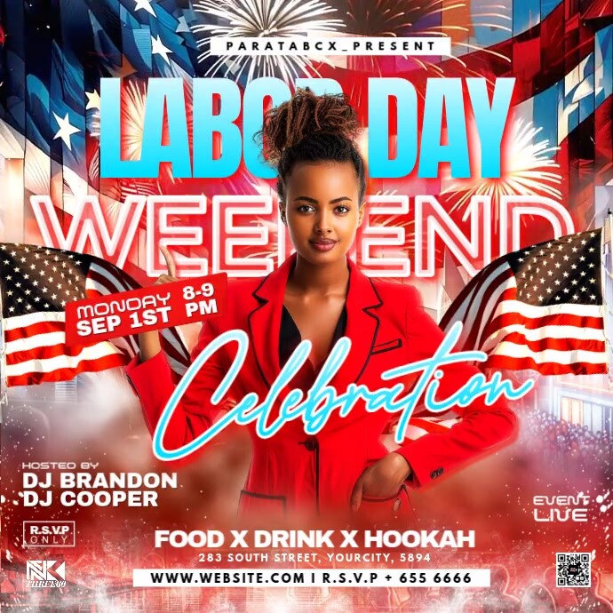 Labor day weekend party celebration Template | PosterMyWall