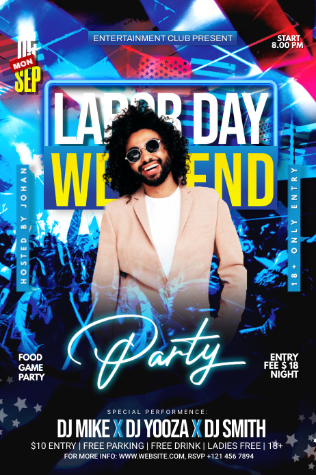 Labor Day Weekend party Template | PosterMyWall