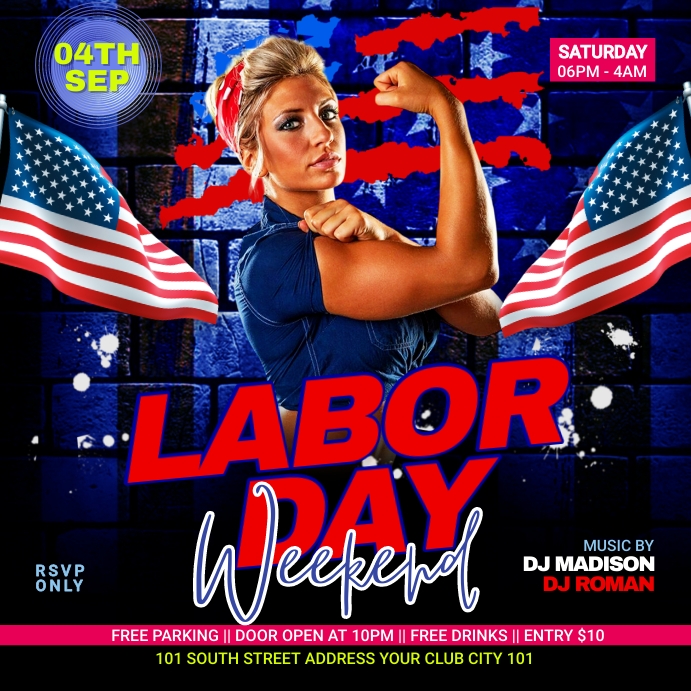 labor day weekend party flyer Template | PosterMyWall