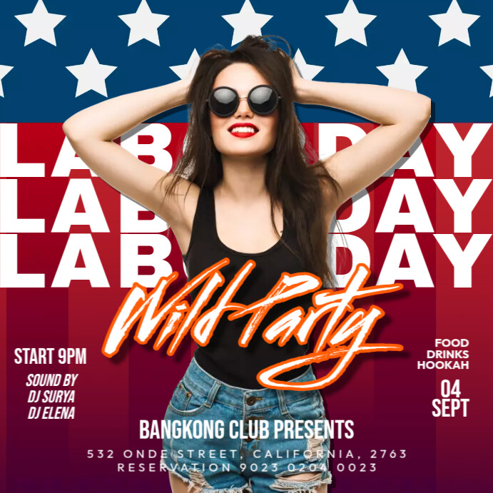 Labor Day Wild Party Ads Template | PosterMyWall