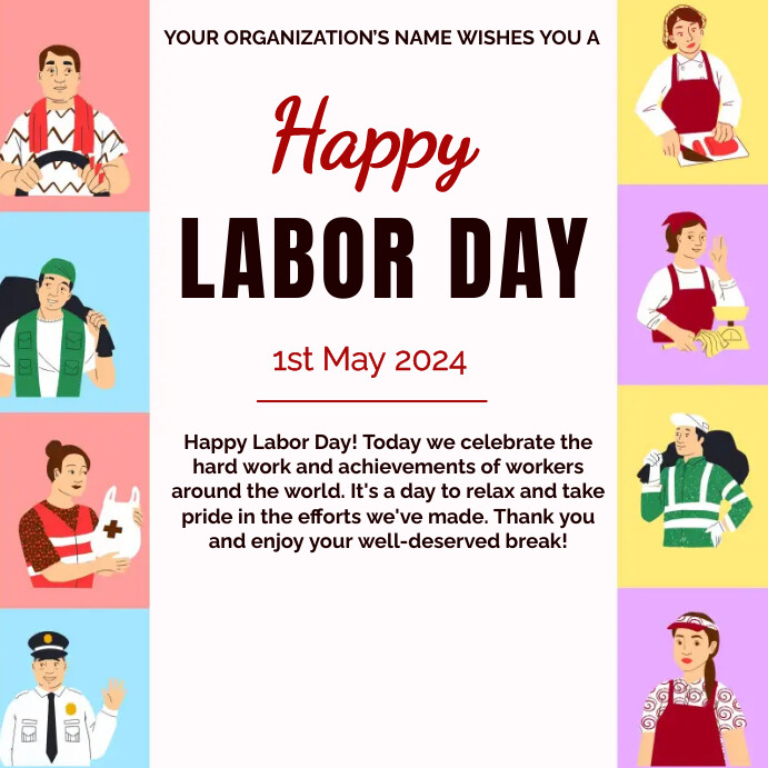 Labor day worker's day post template | PosterMyWall