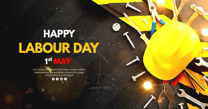 Labour Day Celebration Facebook Shared Image Video Template | PosterMyWall