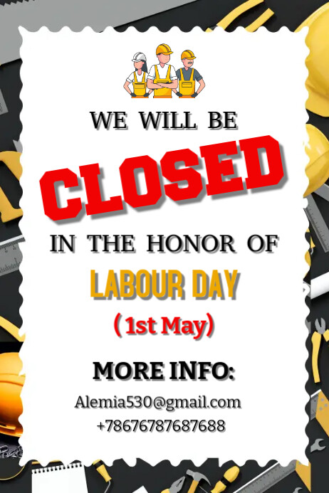 Plantilla de Labour day Closed | PosterMyWall