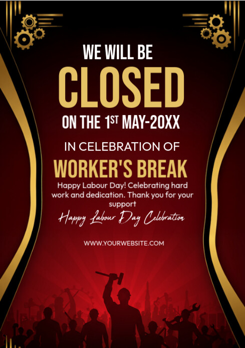 Labour Day Closed Notice flyer Template | PosterMyWall