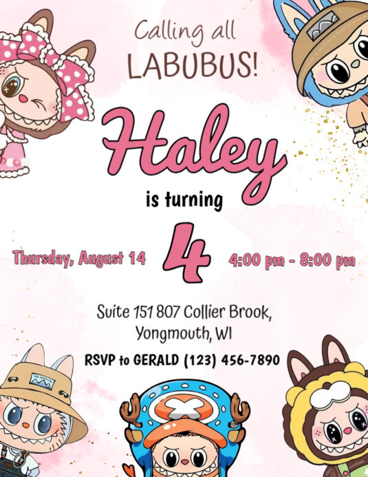 Labubu Birthday Invitation Design Template | PosterMyWall