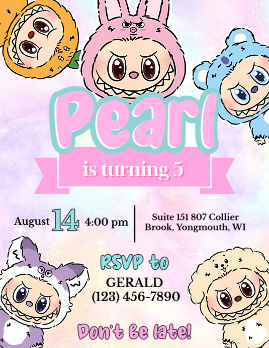 Labubu Birthday Invitation templaat | PosterMyWall