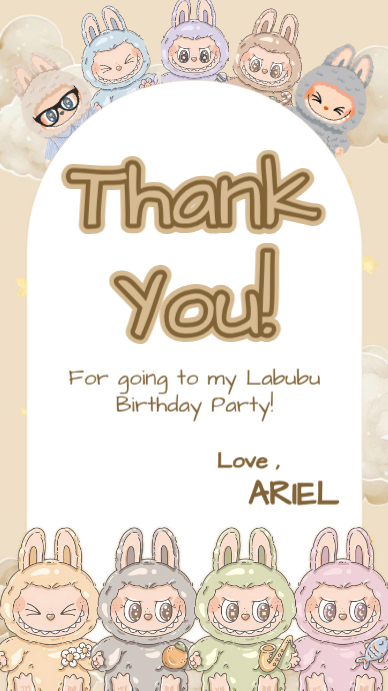 Labubu Birthday Thank You Instagram Story Template | PosterMyWall