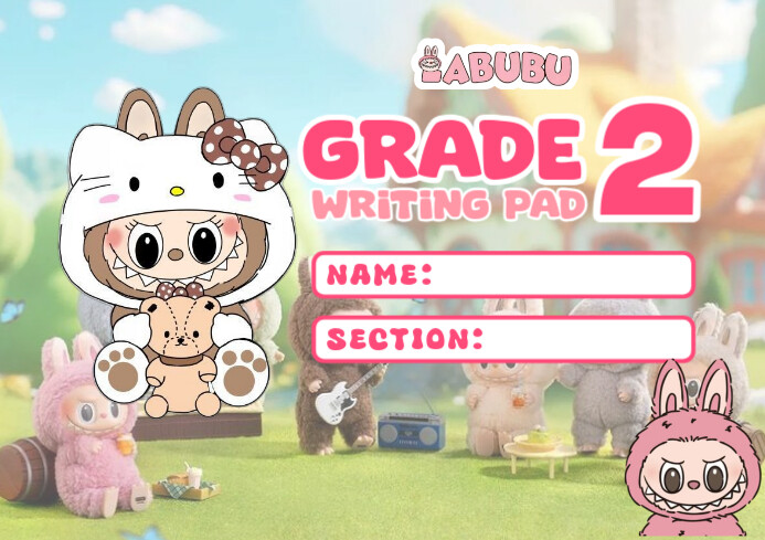 Copy of Labubu Kids' Writing Pad for Second Grade Students | PosterMyWall