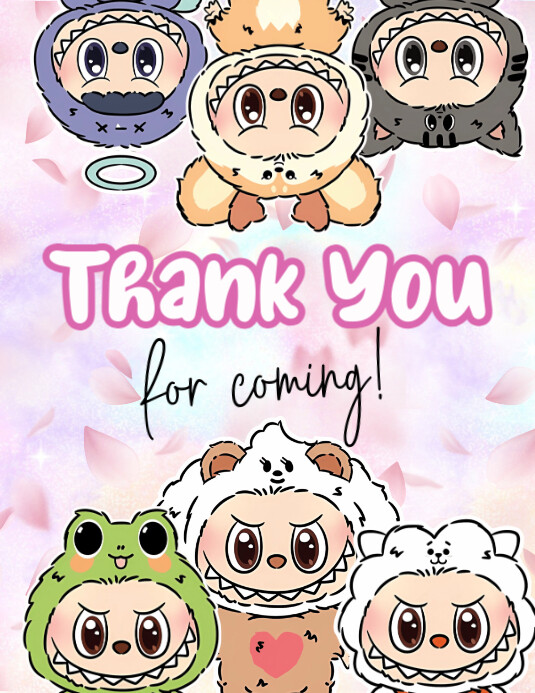 Plantilla de Labubu Thank You Card | PosterMyWall