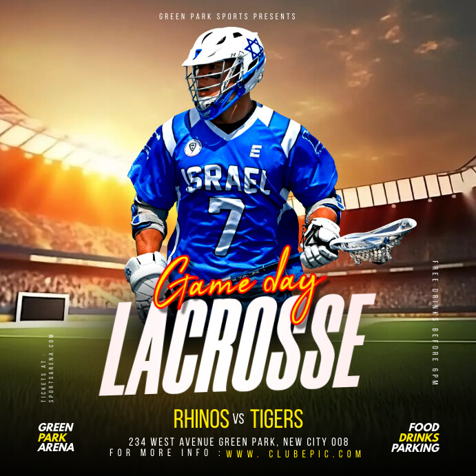 Lacrosse match day flyer template | PosterMyWall