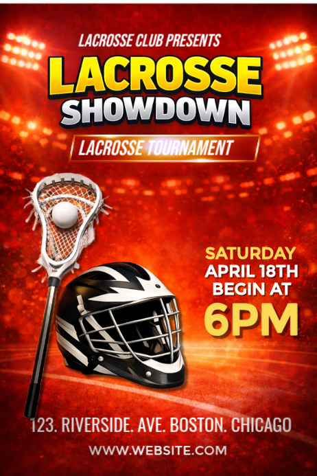 Lacrosse Showdown Tournament Flyer | Sports Event Poster Template ...