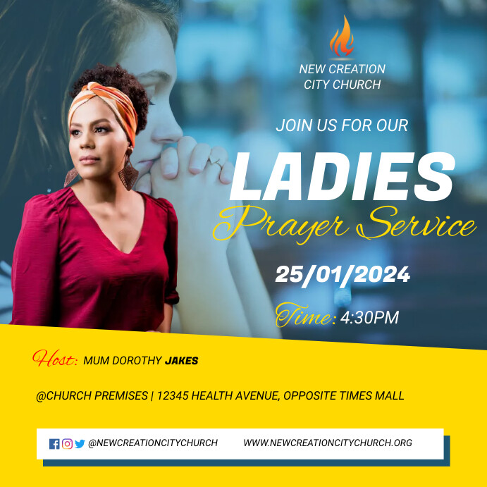 LADIES` PRAYER SERVICE POSTER Template | PosterMyWall
