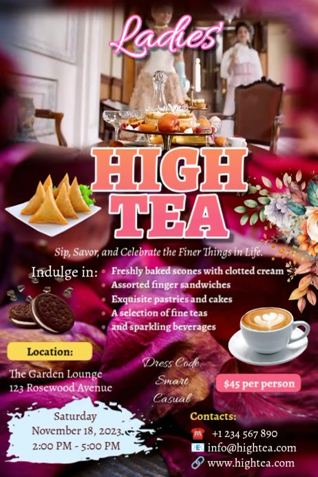 Ladies' High Tea Ad Template | PosterMyWall