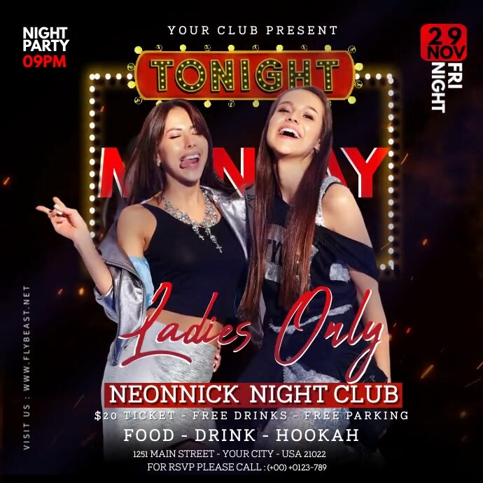 Ladies All Night Party Ads Templat | PosterMyWall