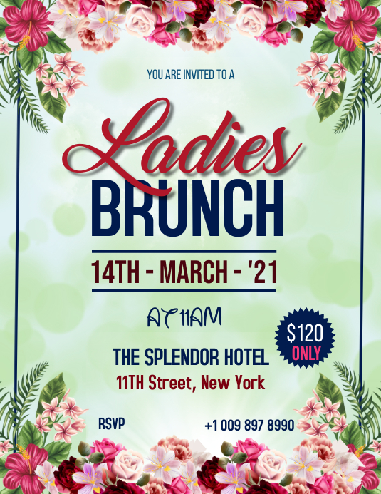 Ladies Brunch Flyer -/ Template | PosterMyWall