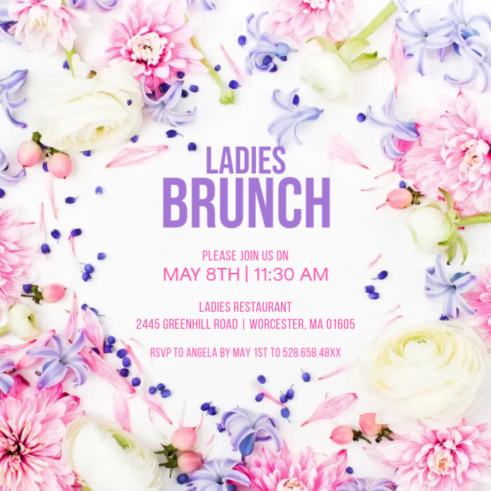 Ladies Brunch Instagram Post Invitation Template | PosterMyWall