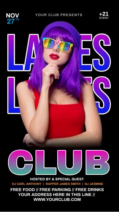 Ladies Club Party Video Template | PosterMyWall