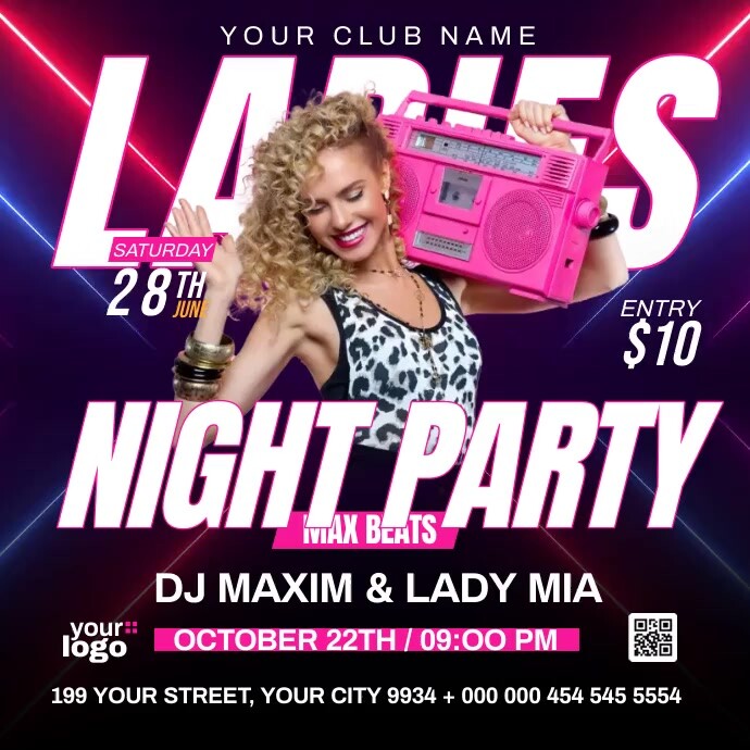 Plantilla de Ladies Club Party Video | PosterMyWall