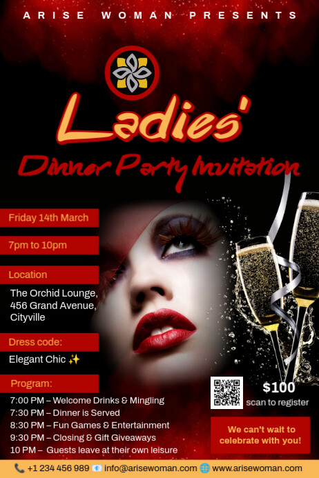 Ladies Dinner Event Ad Template | PosterMyWall