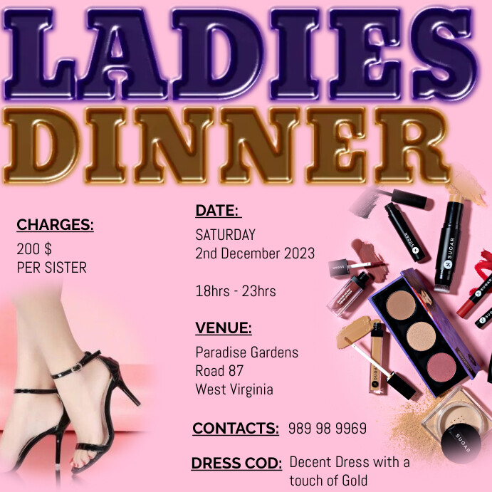 LADIES DINNER EVENT POSTER Template | PosterMyWall