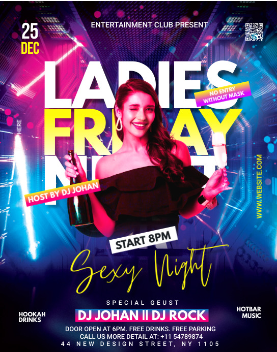 Ladies Friday Night Party ad Template | PosterMyWall