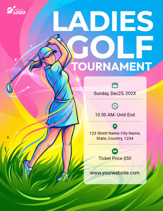 Ladies Golf Flyer (us Letter) Template | PosterMyWall