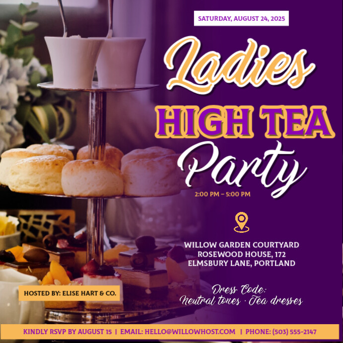 Copy of Ladies High Tea Party Ad | PosterMyWall