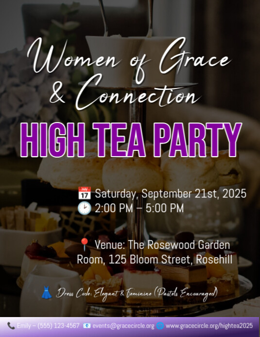 Ladies High Tea Party Event Template | PosterMyWall