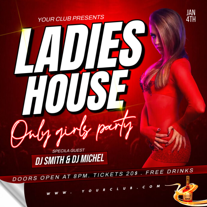 Ladies house only girls party Template | PosterMyWall