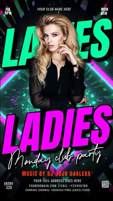Modèle Ladies Monday club party | PosterMyWall