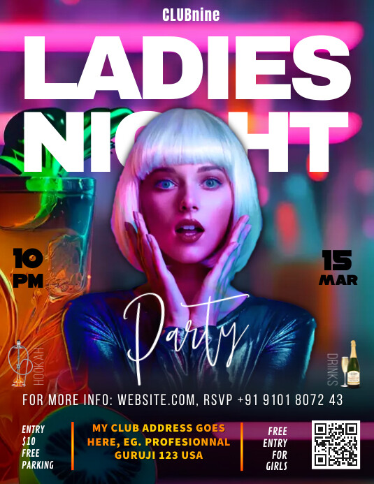 ladies night advert advertisement square Template | PosterMyWall