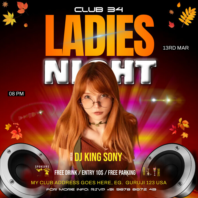 ladies night and ladies party flyer Template | PosterMyWall
