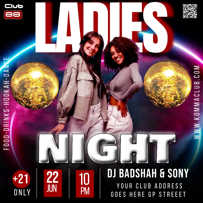 ladies night club bar party flyer Template | PosterMyWall