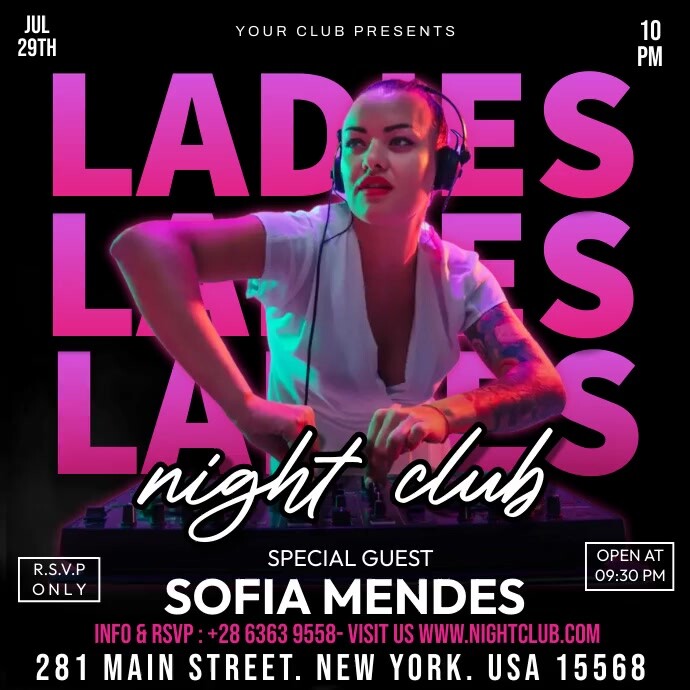 Ladies Night Club Templat | PosterMyWall