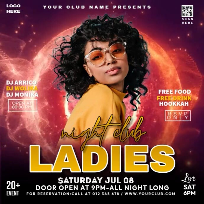 Plantilla de Ladies Night Club | PosterMyWall