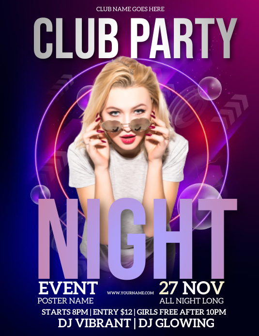LADIES NIGHT CLUB PARTY AD DESIGN Template | PosterMyWall