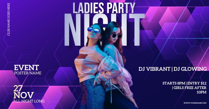 LADIES NIGHT CLUB PARTY AD DESIGN Template | PosterMyWall