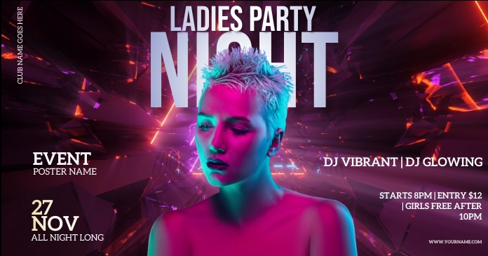 LADIES NIGHT CLUB PARTY AD DESIGN Template | PosterMyWall