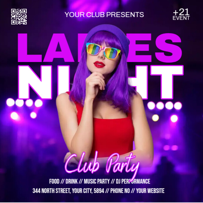 Plantilla de Ladies Night Club Party Ads | PosterMyWall