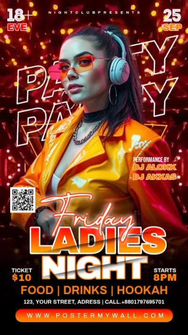 Plantilla de Ladies Night Club Party | PosterMyWall