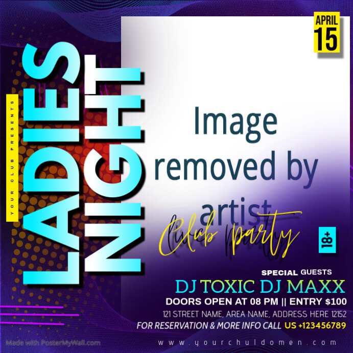 LADIES NIGHT CLUB PARTY Template | PosterMyWall