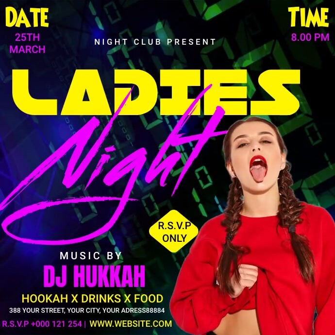 ladies night/club party/dj night Template | PosterMyWall