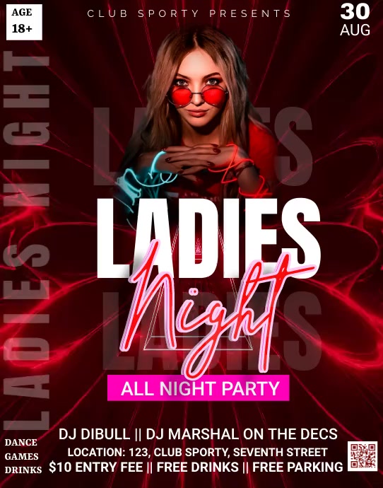 ladies night club party flyer Templat | PosterMyWall