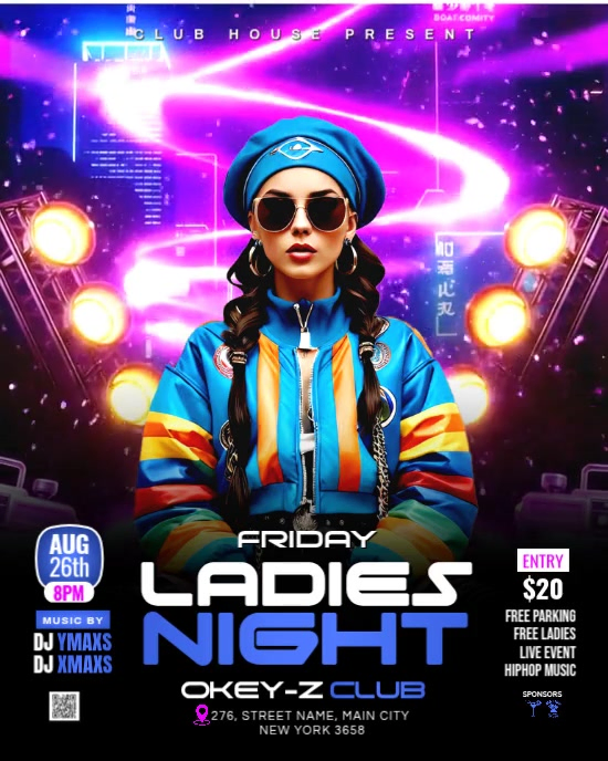 Ladies Night Club Party Instagram Portrait Video Template | PosterMyWall