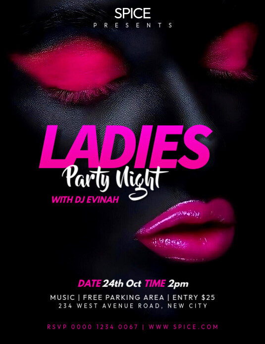 ladies night club party invitation social media post Template ...