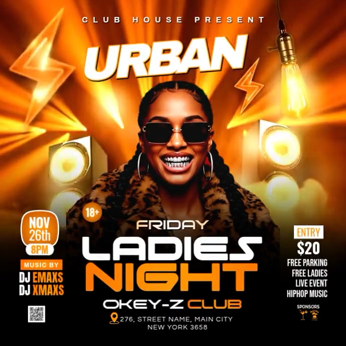 Ladies Night Club Party video Template | PosterMyWall